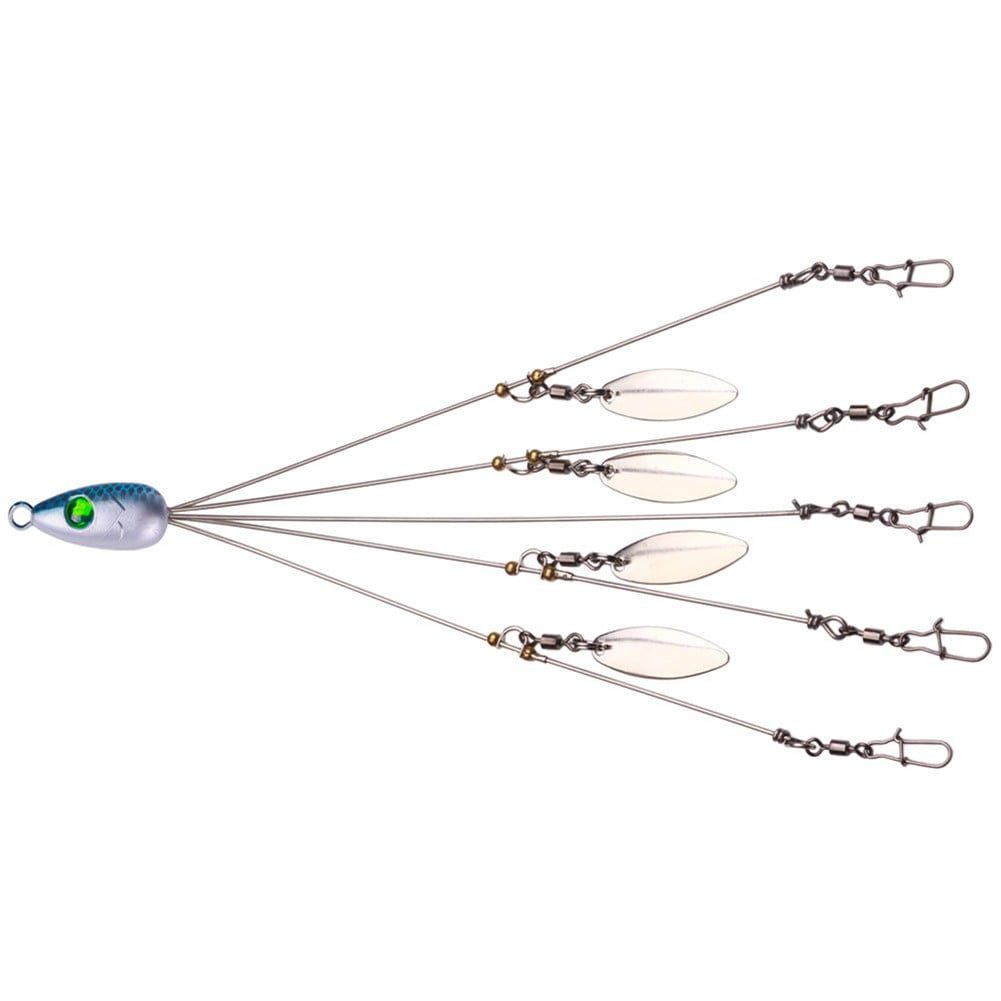 YaSaLy 1 Set Umbrella Fishing Bass Lure Abs Metal Rig 5 Arms Alabama ...