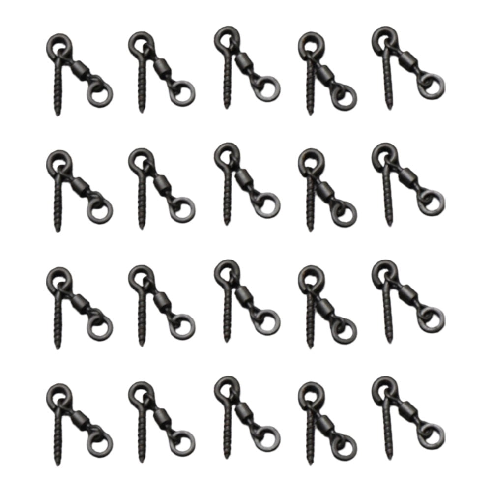 YaSaLy 20pcs Carp Fishing Screws with D-Rig Swivel Ring for Piercing ...