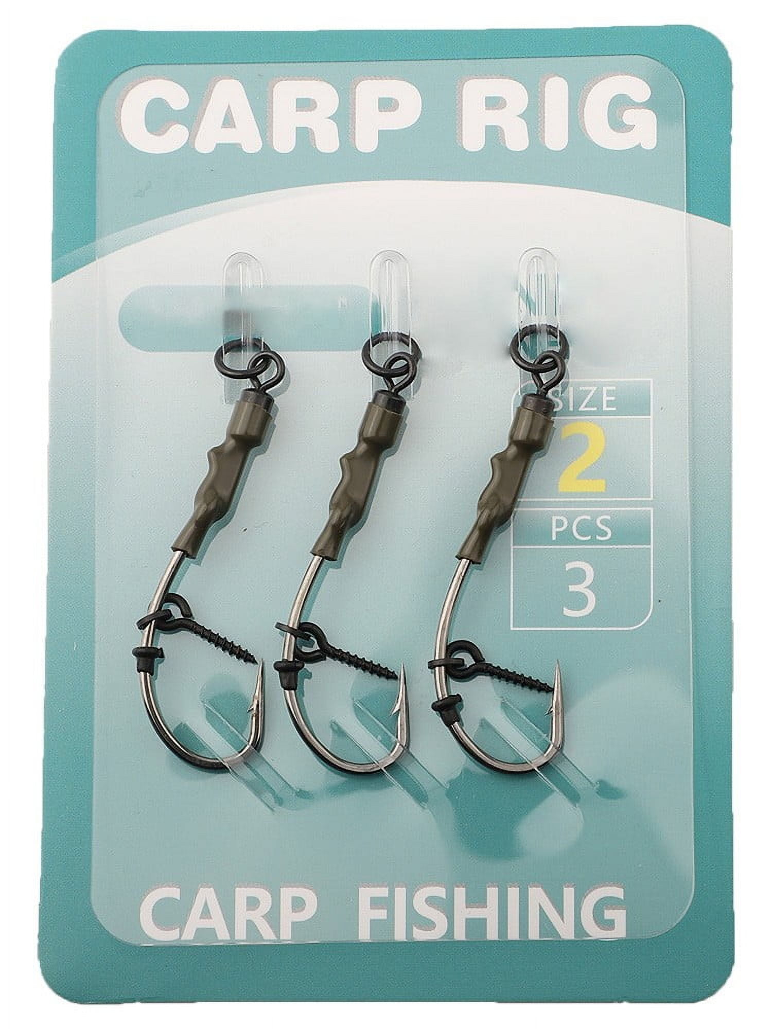 YaSaLy 3Pcs Black Anti Bottom Fishing Combo-Hook Barb Carp Fishhook ...