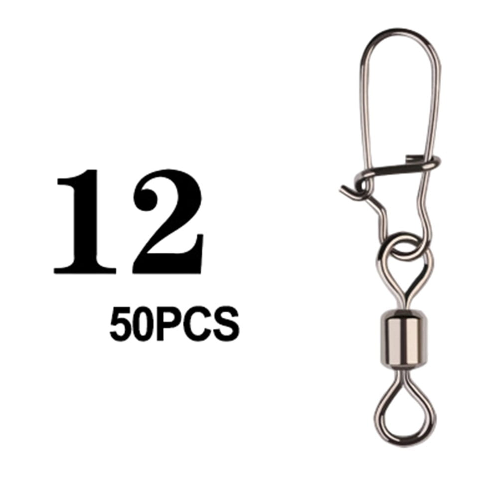 YaSaLy 50Pc Fishing Tackle Snap Swivels Fishing Hook Lure Connector ...