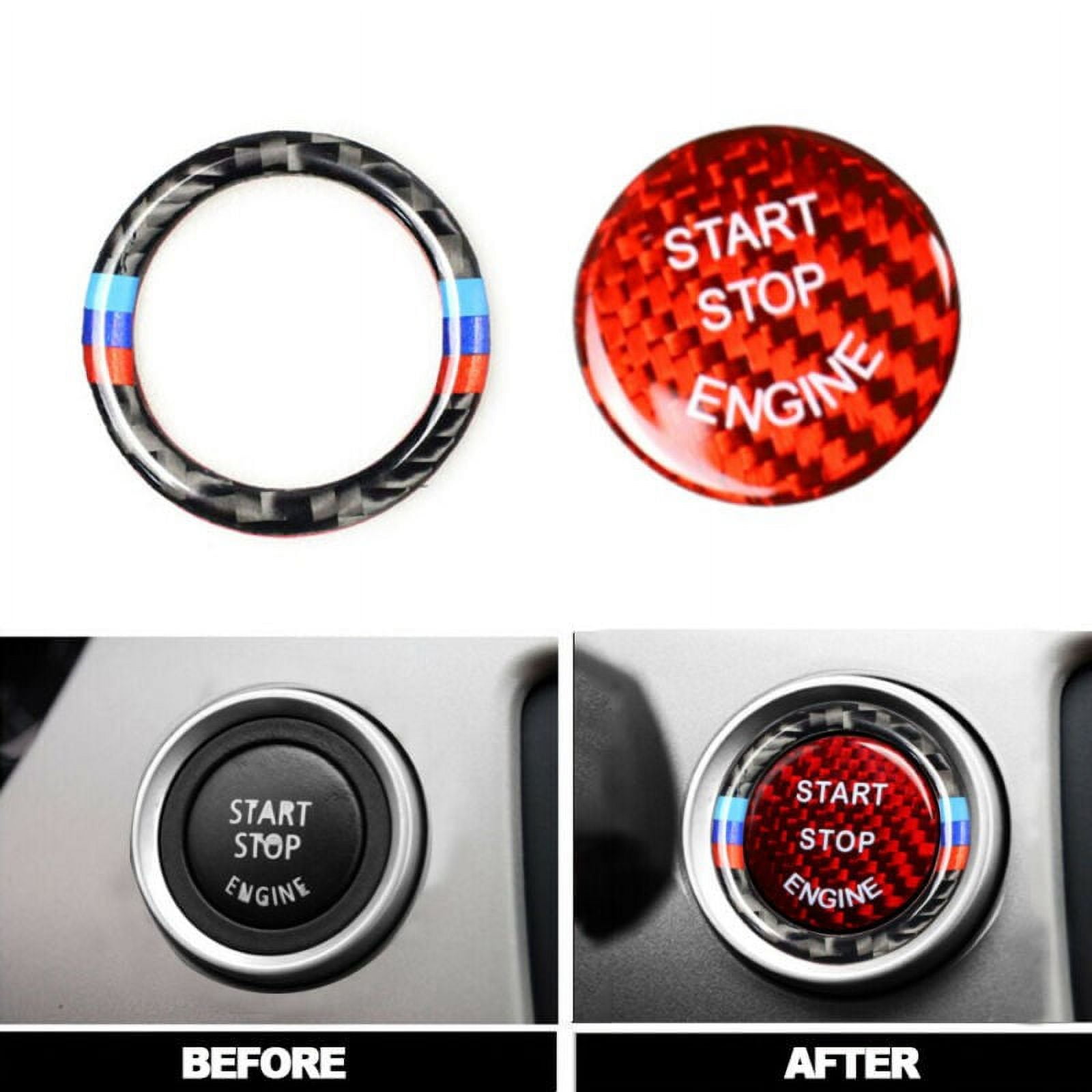 YaSaLy Carbon Fiber Engine Stop Switch Button Trim for E90 E60 E83 E70 ...