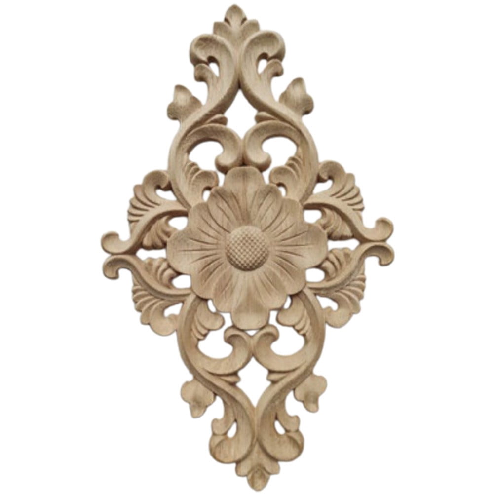 YaSaLy Door Cabinets Wood Applique European Wood Carving Onlay Applique ...