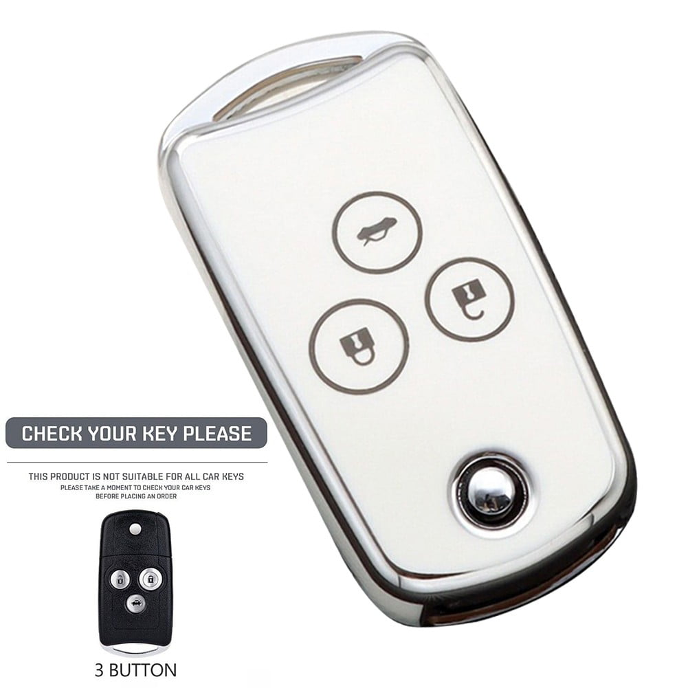 YaSaLy Durable Car Key Cover Flip Key Fob Cover 3 Button Cover Case ...