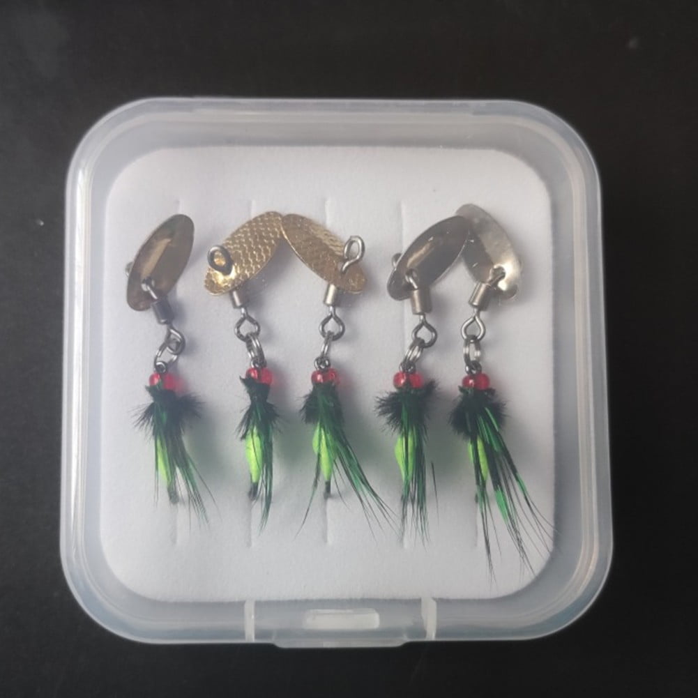 YaSaLy Fly Hooks Sequins Hook 5X Artificially Tied Big Head Culter Bass ...