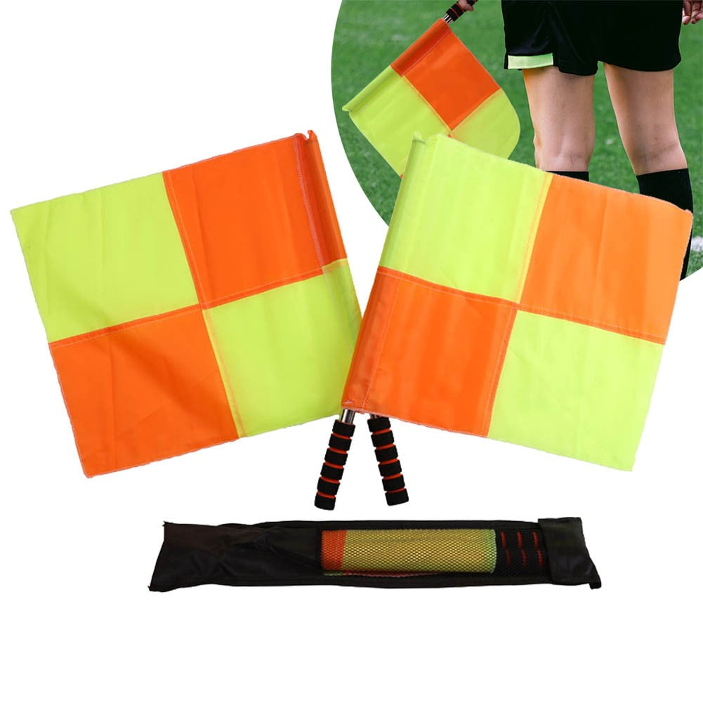 YaSaLy Soccer Referee Flag Linesman Potrable Referee Equipmen Sports Stainless Steel Tube ...