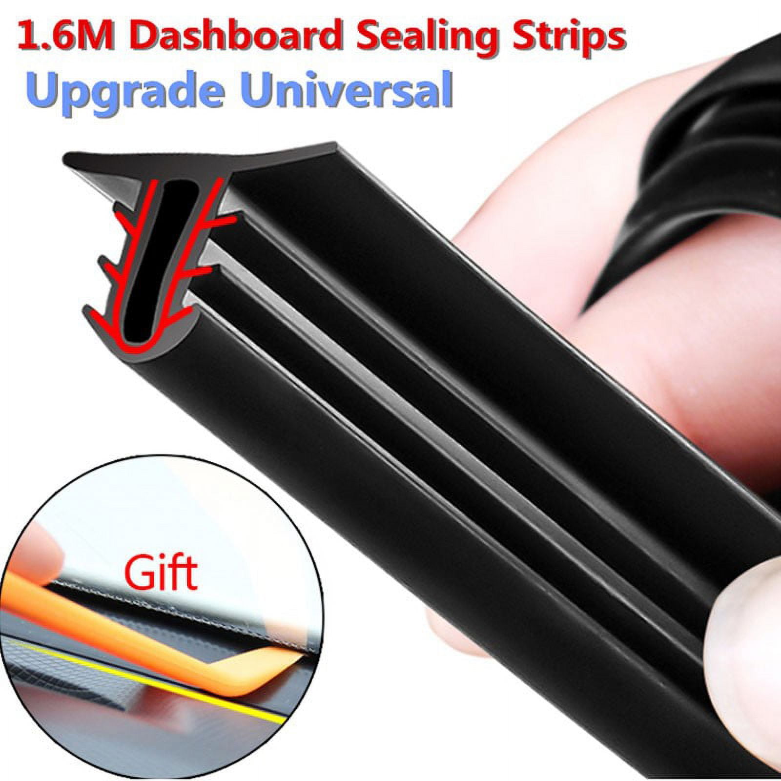 YaSaLy Upgrade Car Rubber Sound Seal Strip 1.6M U-Type Dashboard Edges ...