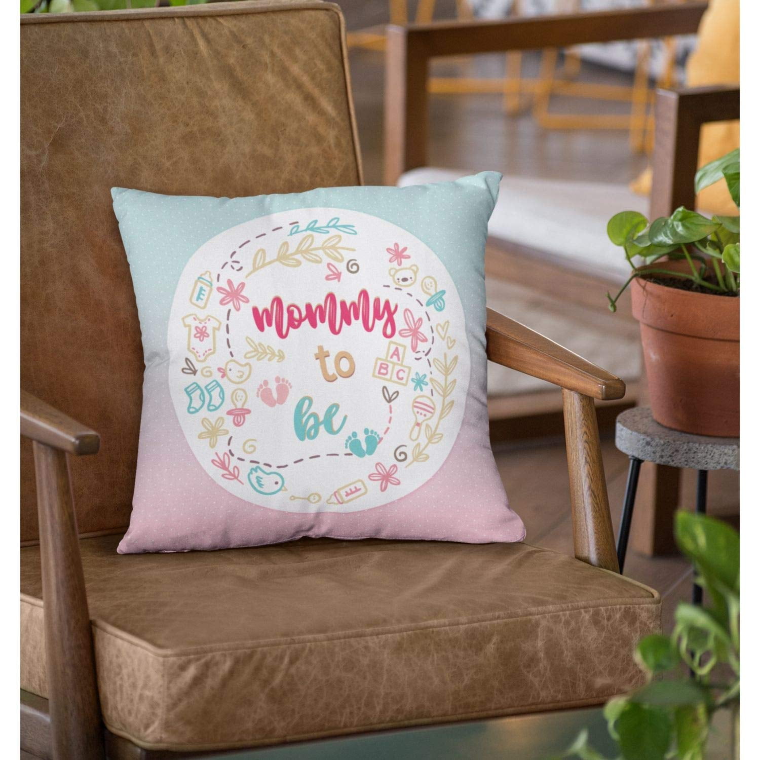 YaYa cafe Mommy to be Canvas Fabric Cushion Covers for Mothers Day Baby ...