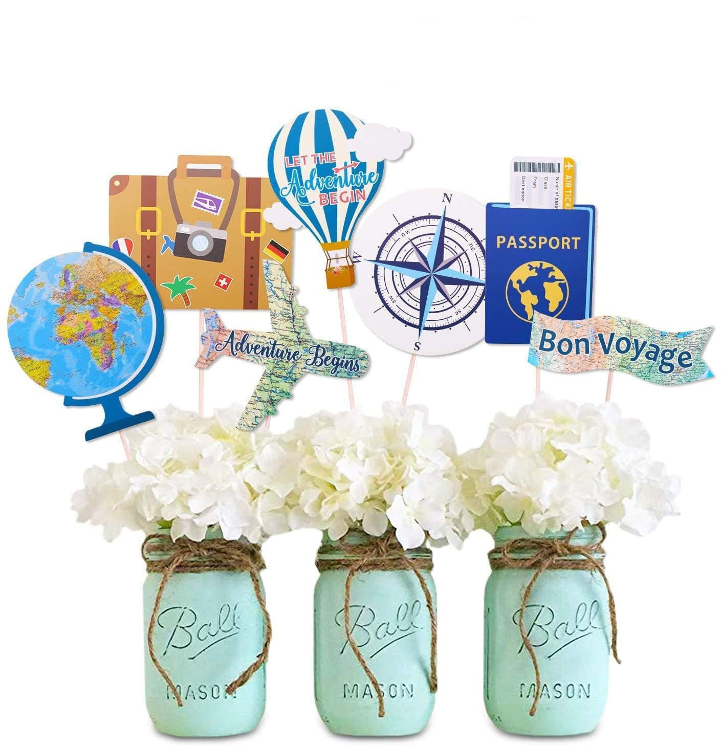 Yaaaaasss! Let The Adventure Begin Centerpieces Travel Themed ...