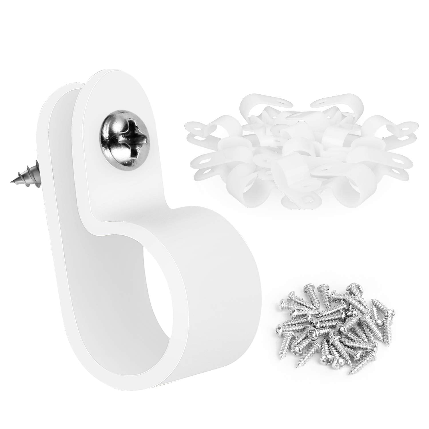 YabMaoYi 1/2 Inch Rope Light P-Style Mounting Clips with Pan Head ...