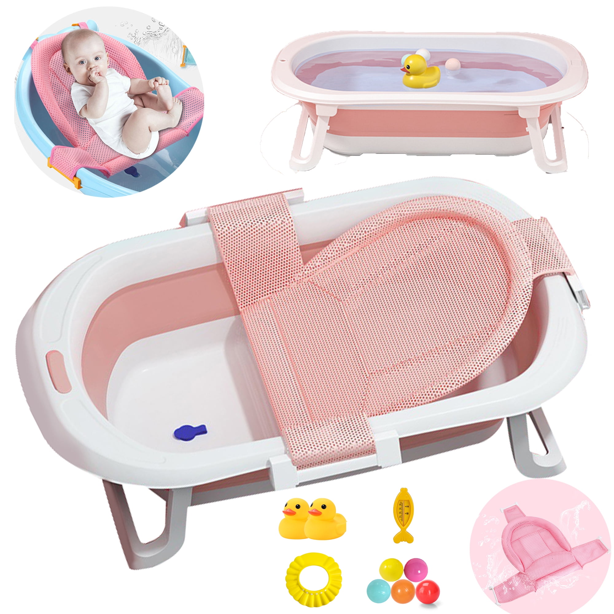 Yabanana 31in Folding Baby Bathtub Travel Bathtub Newborn Tub with ...