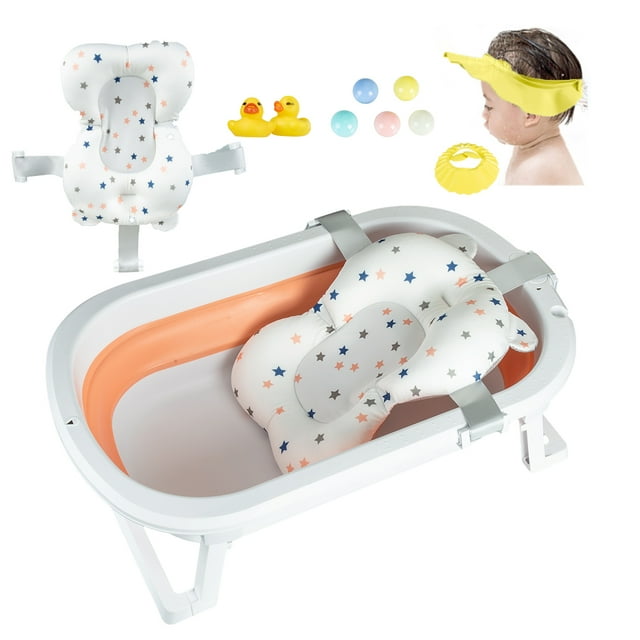 Yabanana Baby Bathtub with Pad for Newborn, Anti Slip Floating Bathing ...