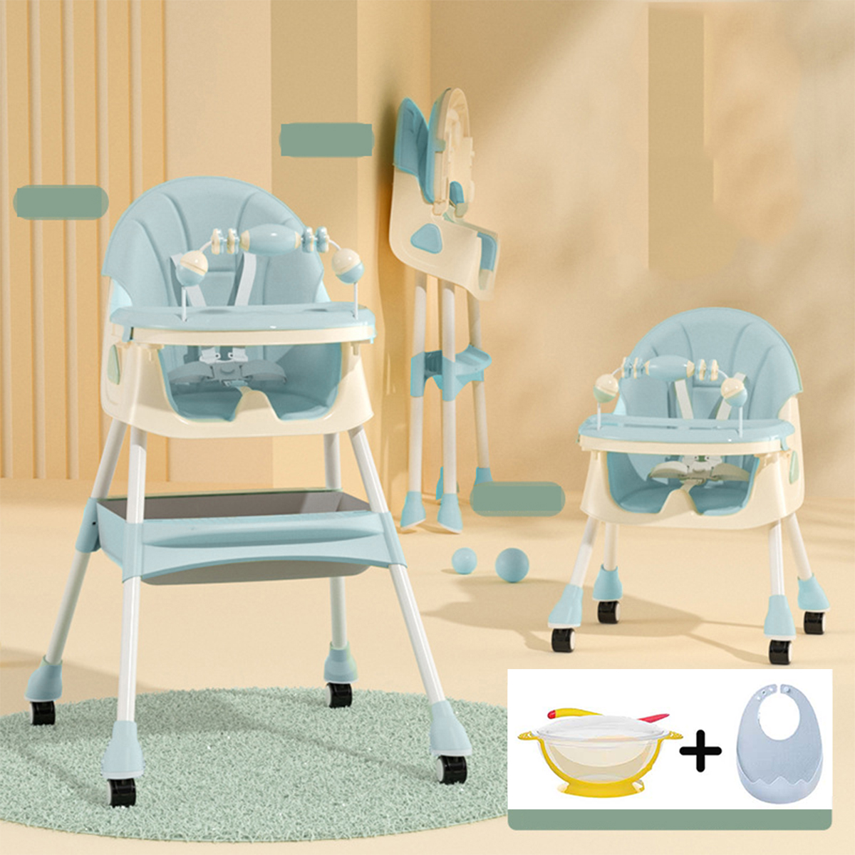 LA Baby Commercial Grade Stack-Able Solid Wood High Chair for ...