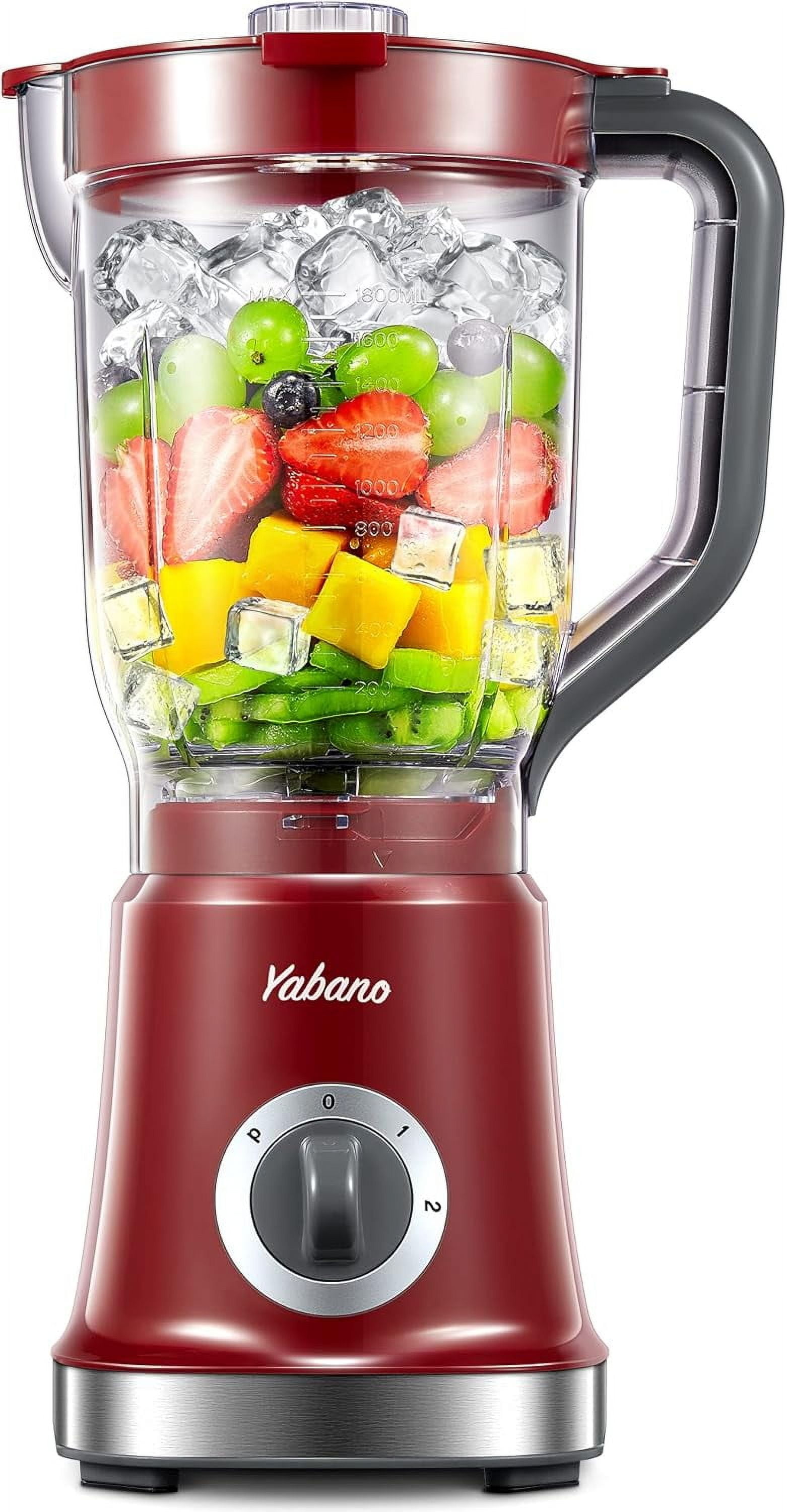 Yabano 60 oz Red Food Blender with Removable Blade, High-Speed ...