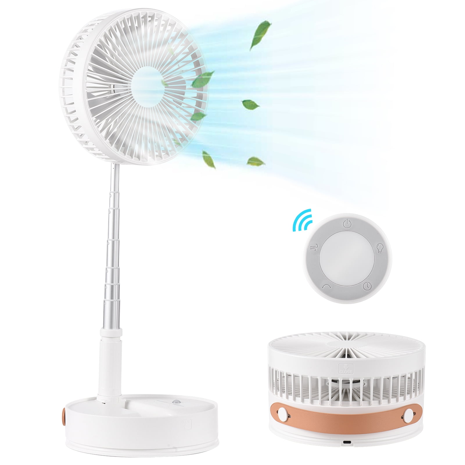 Yabuy Foldable Oscillation Telescopic Floor Fan with 4 Wind Speeds and ...