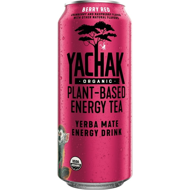 Yachak Organic Yerba Mate Energy Drink Plant Based Iced Tea Berry Red ...