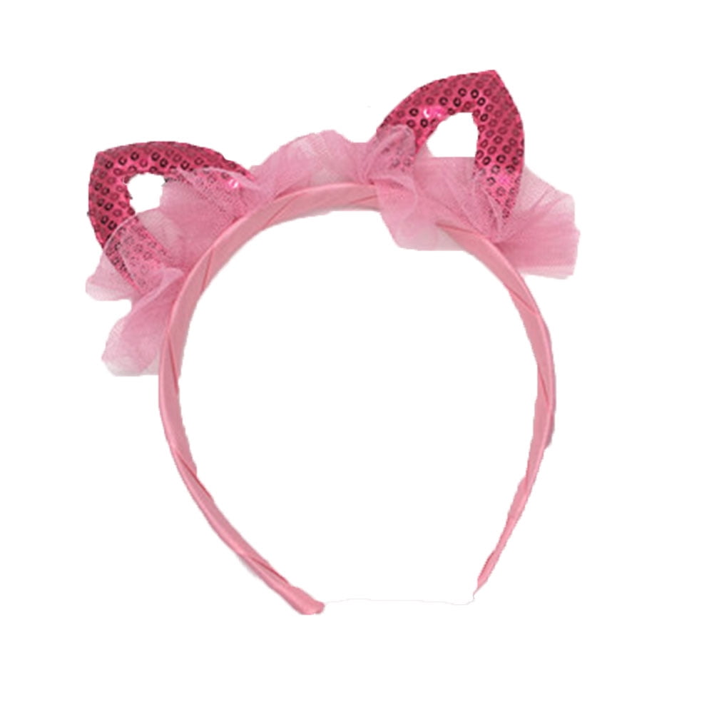 Yache Girls Cute Cat Ears Shape Gauze Sequins Headband Hairband Hair Hoop Accessories - Walmart.com