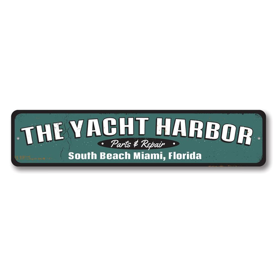 Yacht Harbor Sign, Parts & Repair Beach Location Sign, Custom Beach ...
