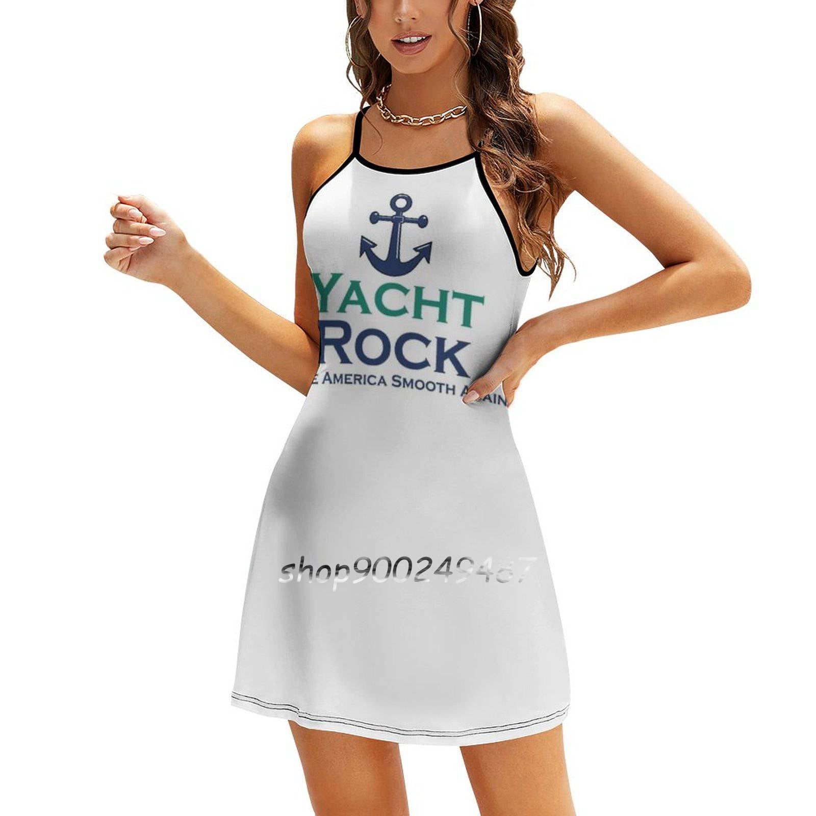 Yacht Rock Evening Party Dresses Midi Sexy Dress Female Sweet One Piece ...