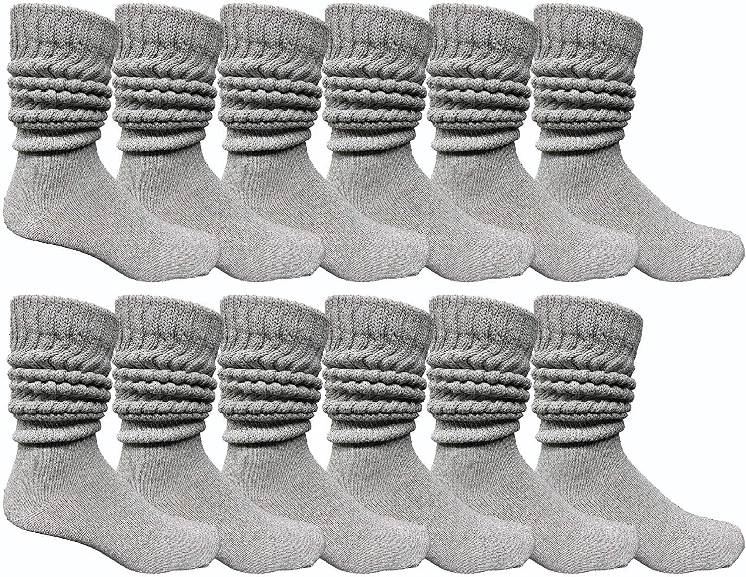 Yacht & Smith 12 Pairs Men's Cotton Extra Heavy Slouch Socks, Boot Sock ...