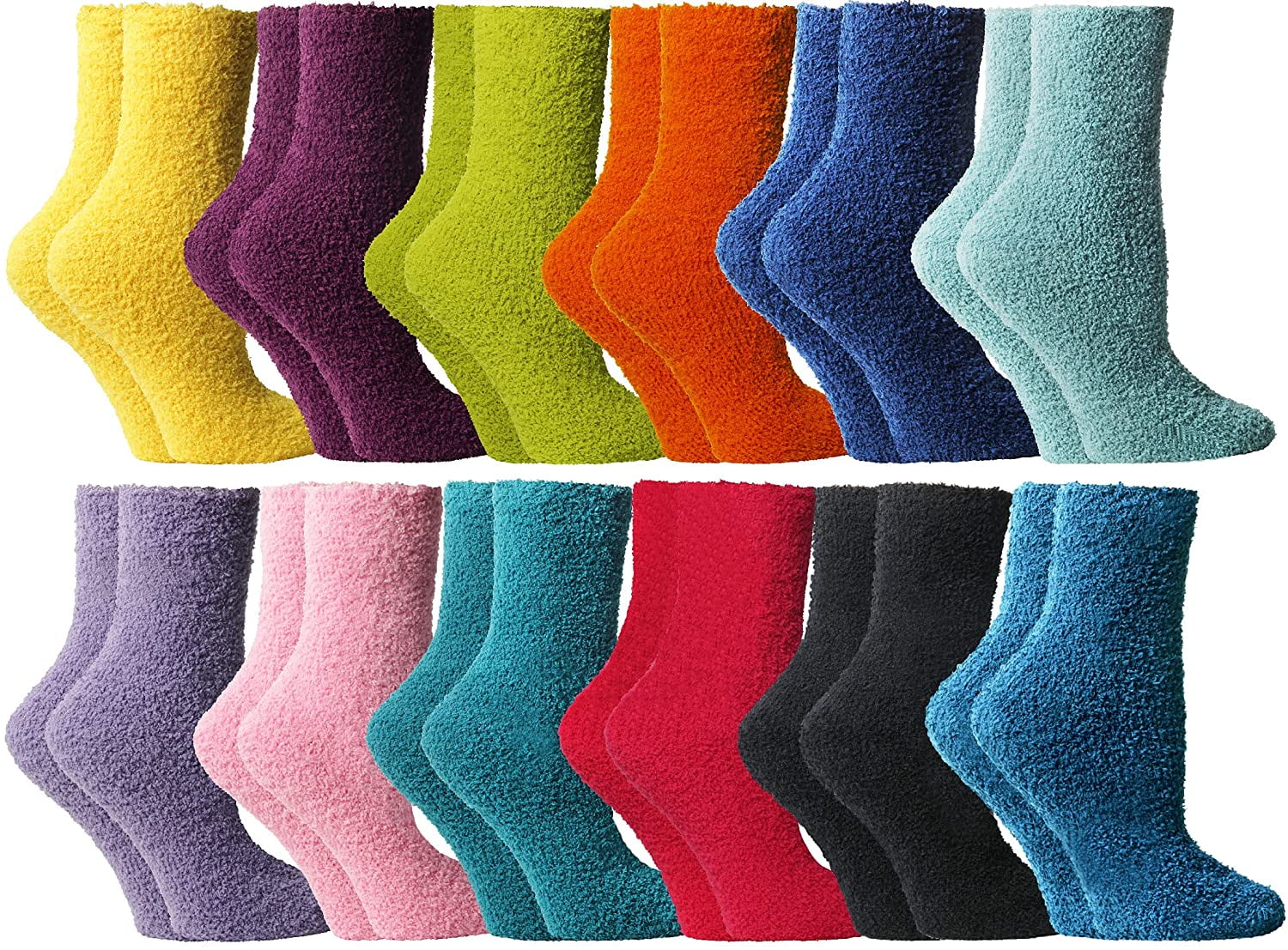 Yacht & Smith 12 Pairs Womens Warm And Cozy Fuzzy Socks, Colorful ...