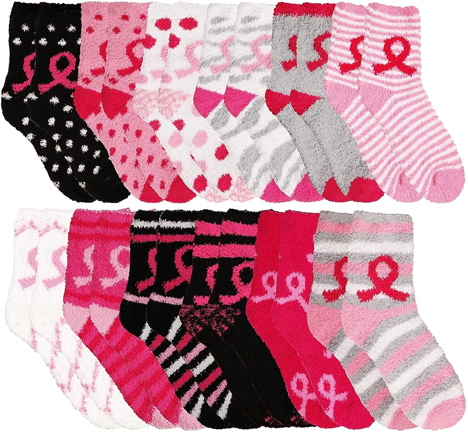 Yacht & Smith 12 Pairs Womens Warm And Cozy Fuzzy Socks, Colorful ...