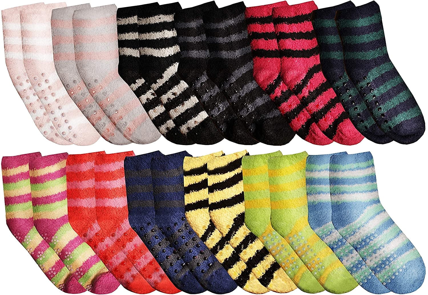 Yacht & Smith 12 Pairs of Womens Fuzzy Socks, Premium Softness ...