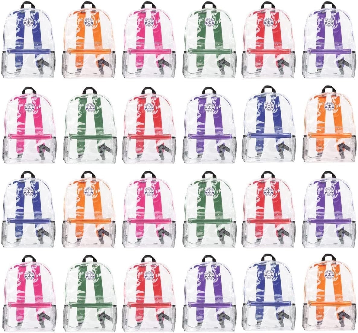 Yacht & Smith 24 Pack 17 Inch Bulk Clear Translucent Backpacks, See ...