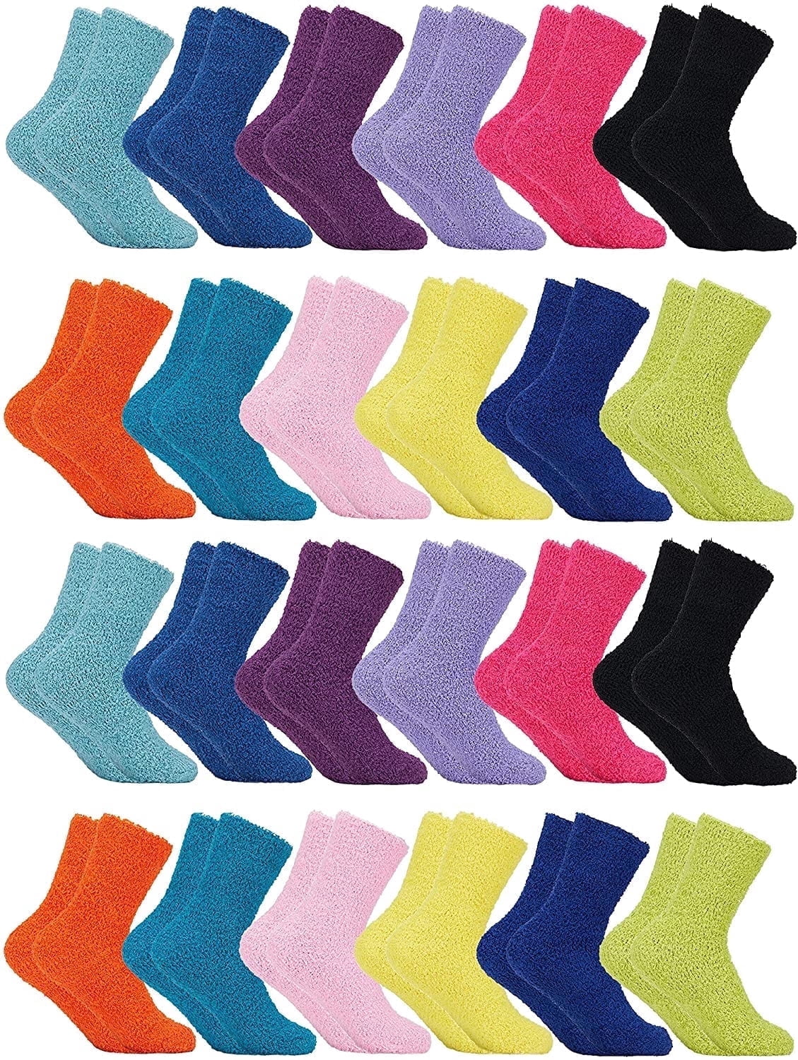 Yacht & Smith 24 Pairs Womens Wholesale Bulk Warm And Cozy Fuzzy Socks ...