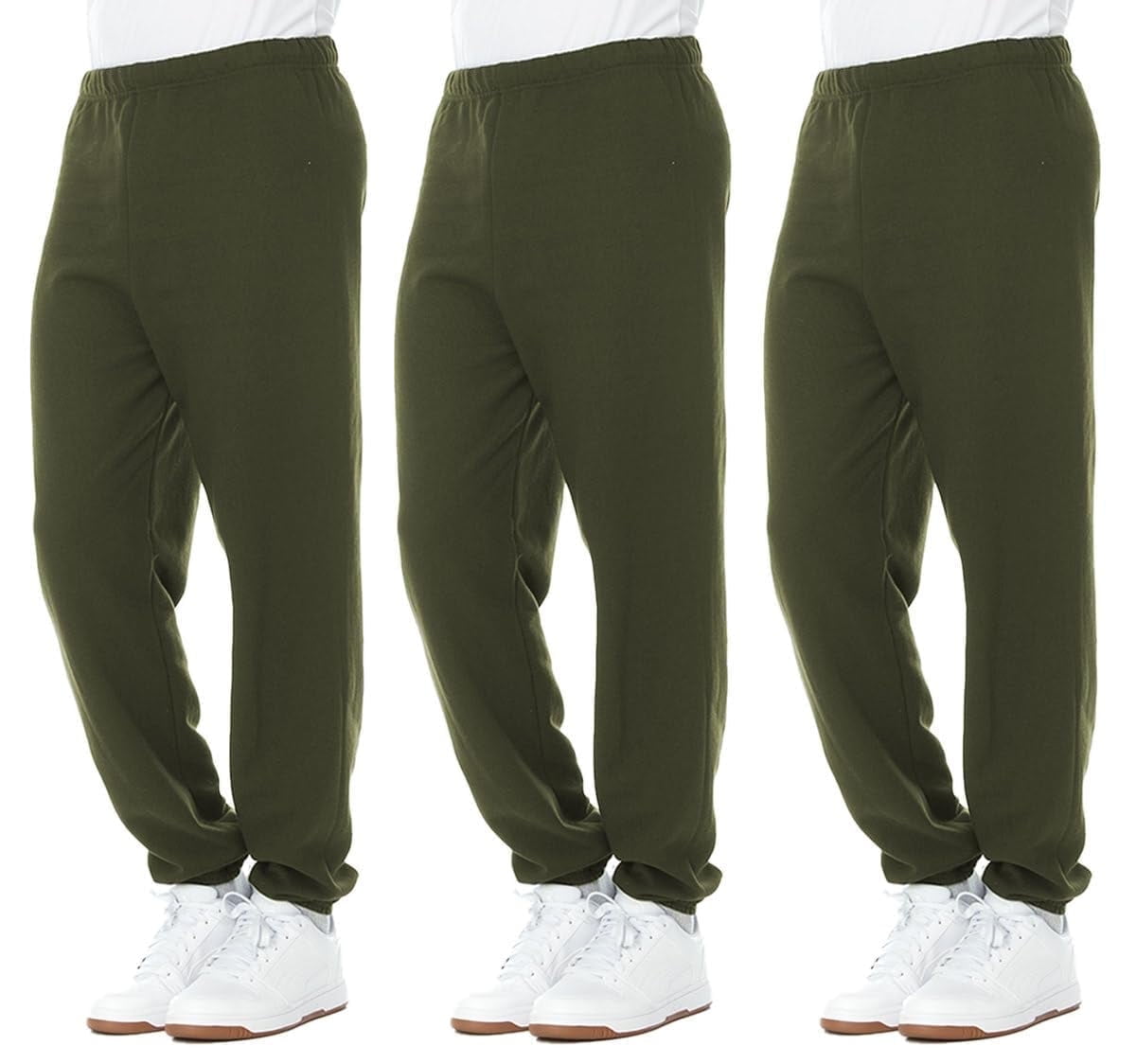 Yacht & Smith 3 Pack of Mens Jogger Bulk Sweatpants, Green, Comfy ...