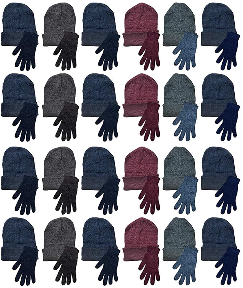 Yacht & Smith 48 Pack Adult Warm Beanies & Thermal Gloves, Unisex ...