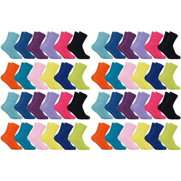 Comfy Bright Multicolor Striped Knit 6-Pack Womens Long Toe Socks ...