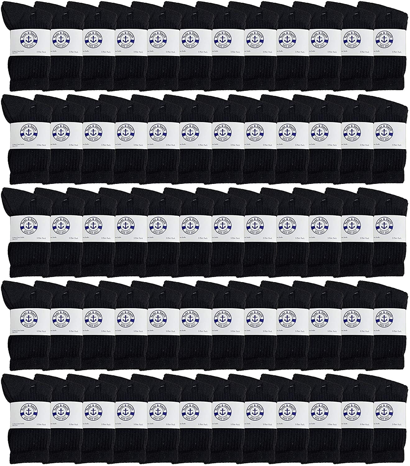 Yacht & Smith 60 Pairs of Kids Sports Crew Socks, Wholesale Bulk Pack ...