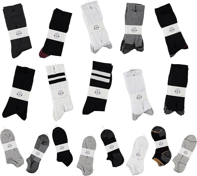 Yacht & Smith 96 Pairs Wholesale Sample Socks Mens, Crew and Ankle ...