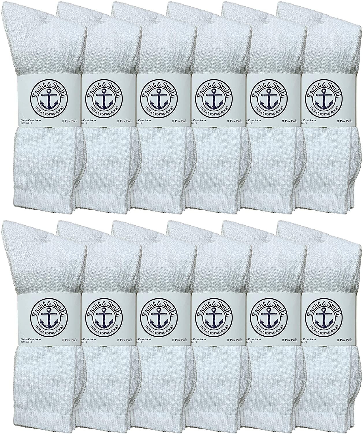 Yacht & Smith Mens Sport Crew Socks Wholesale Bulk King Size 13-16 ...