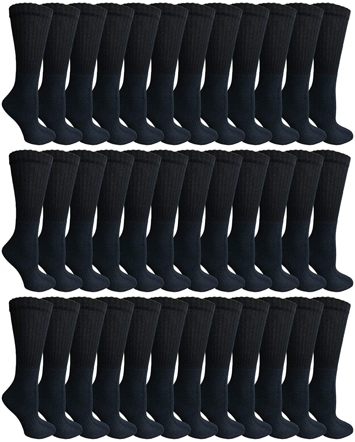 Yacht & Smith 36 Pairs of Crew Socks in Bulk, Mens Womens Wholesale ...