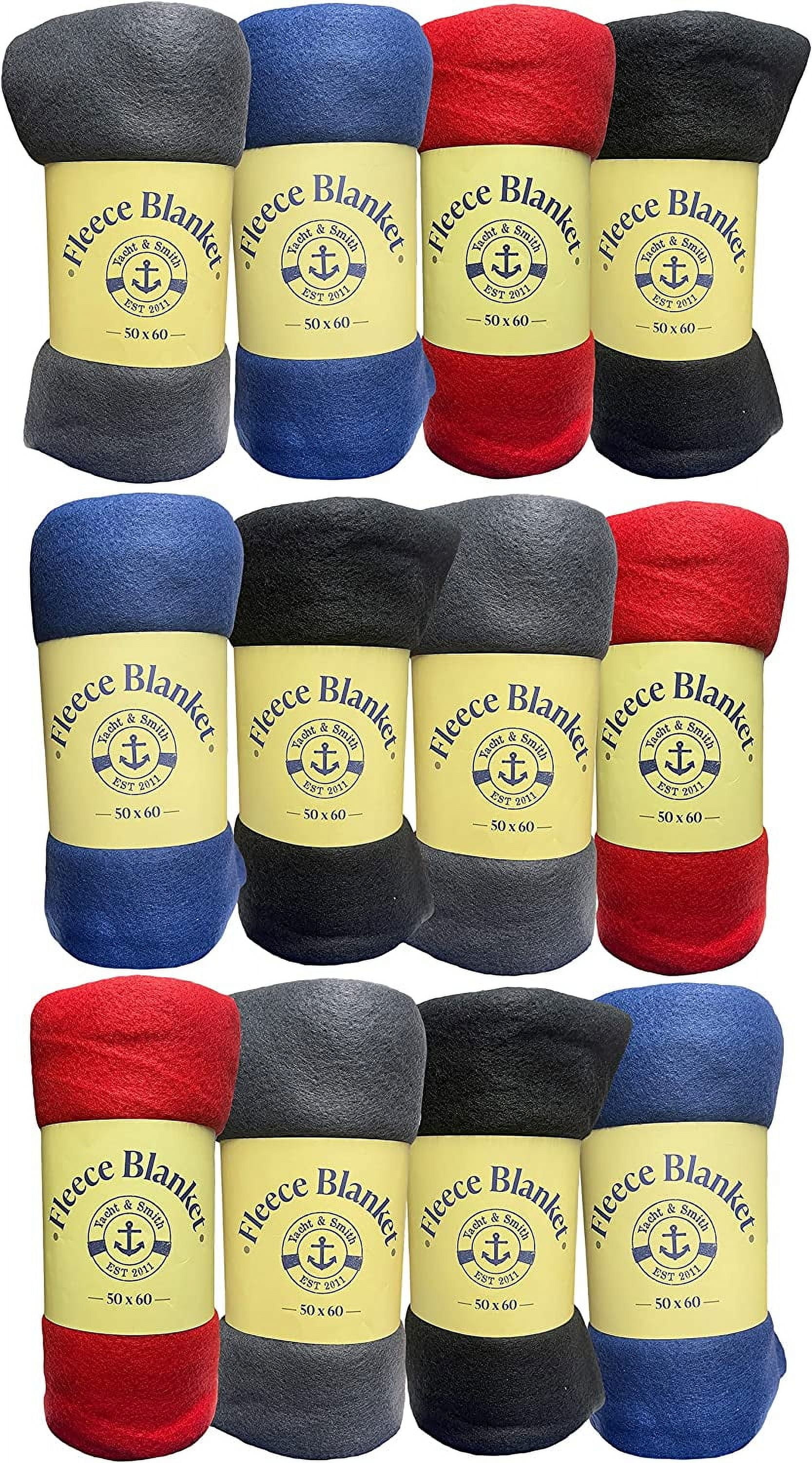 Yacht & Smith Lightweight Fleece Blankets 50 X 60, Cozy Throws, Dark ...
