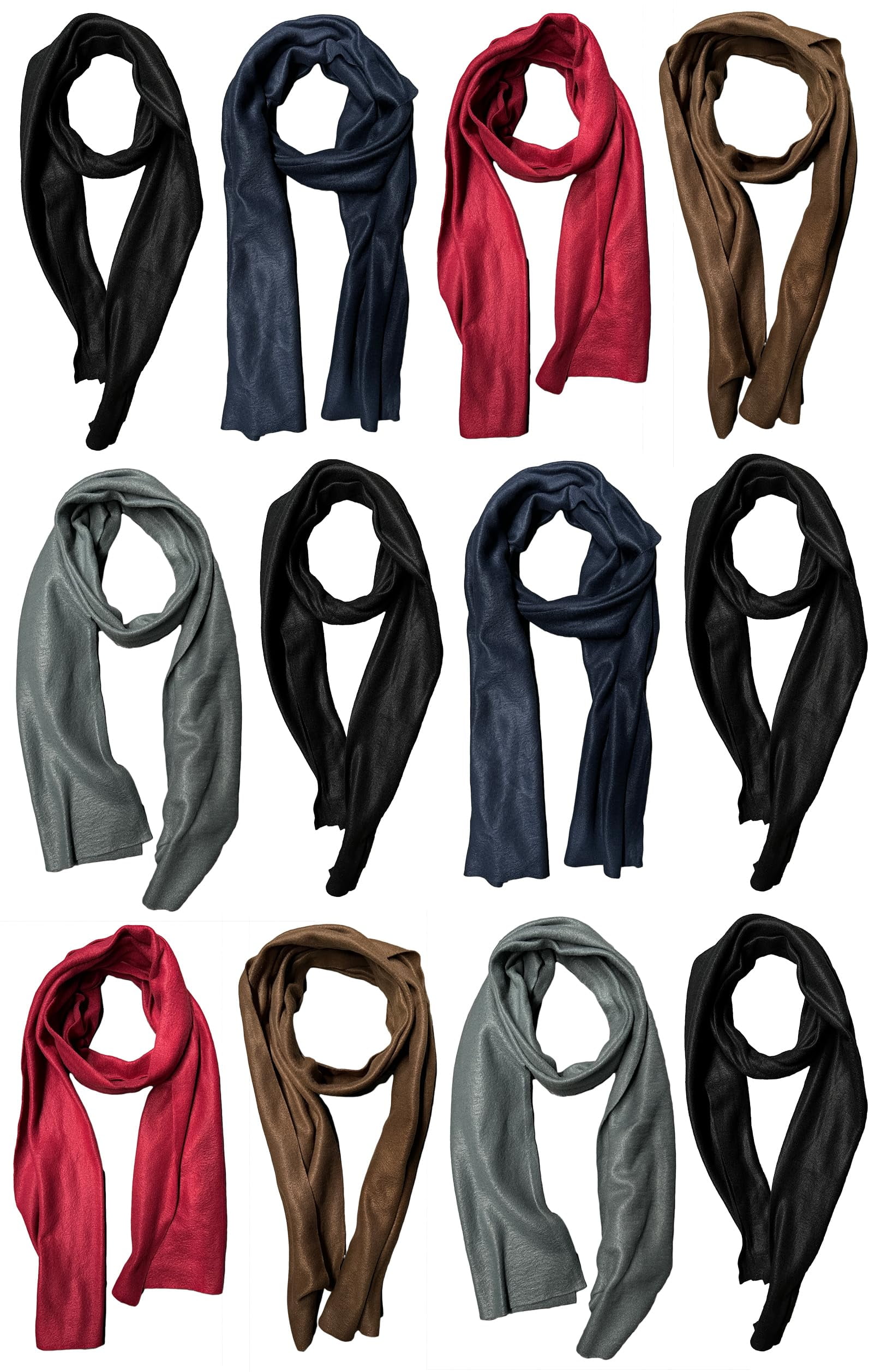 Yacht & Smith Unisex Warm Fleece Winter Scarf, Black, Plaid Stripe ...
