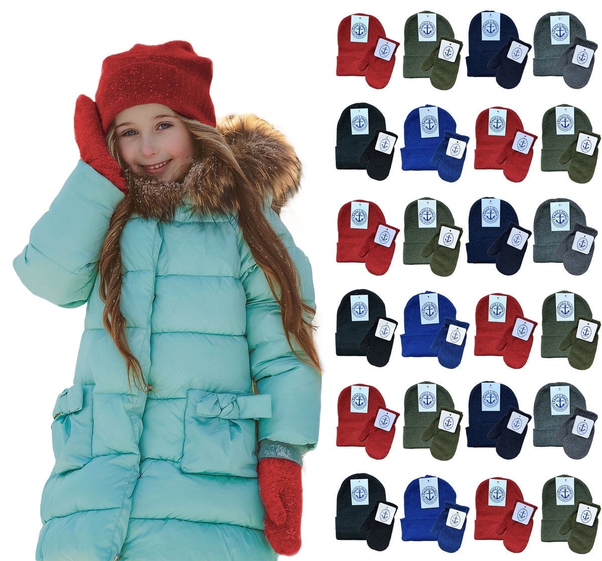Yacht & Smith Wholesale Beanie & Glove Winter Bulk Kit, Kids Bulk Sets ...