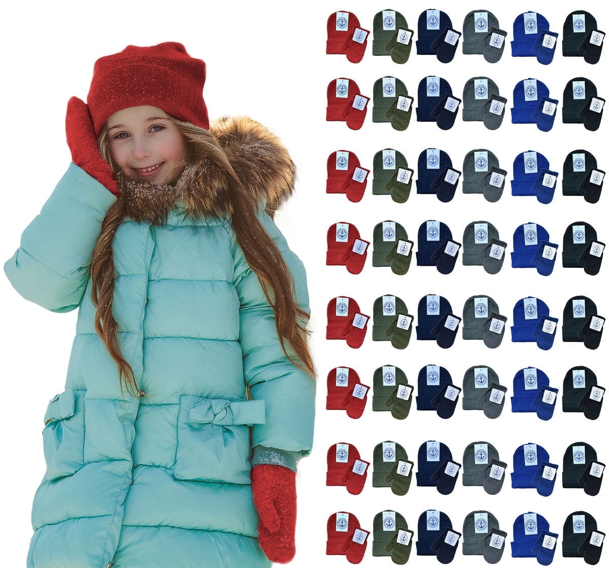 Yacht & Smith Kids Warm Stocking Beanies & Gloves Winter Bulk Kit ...
