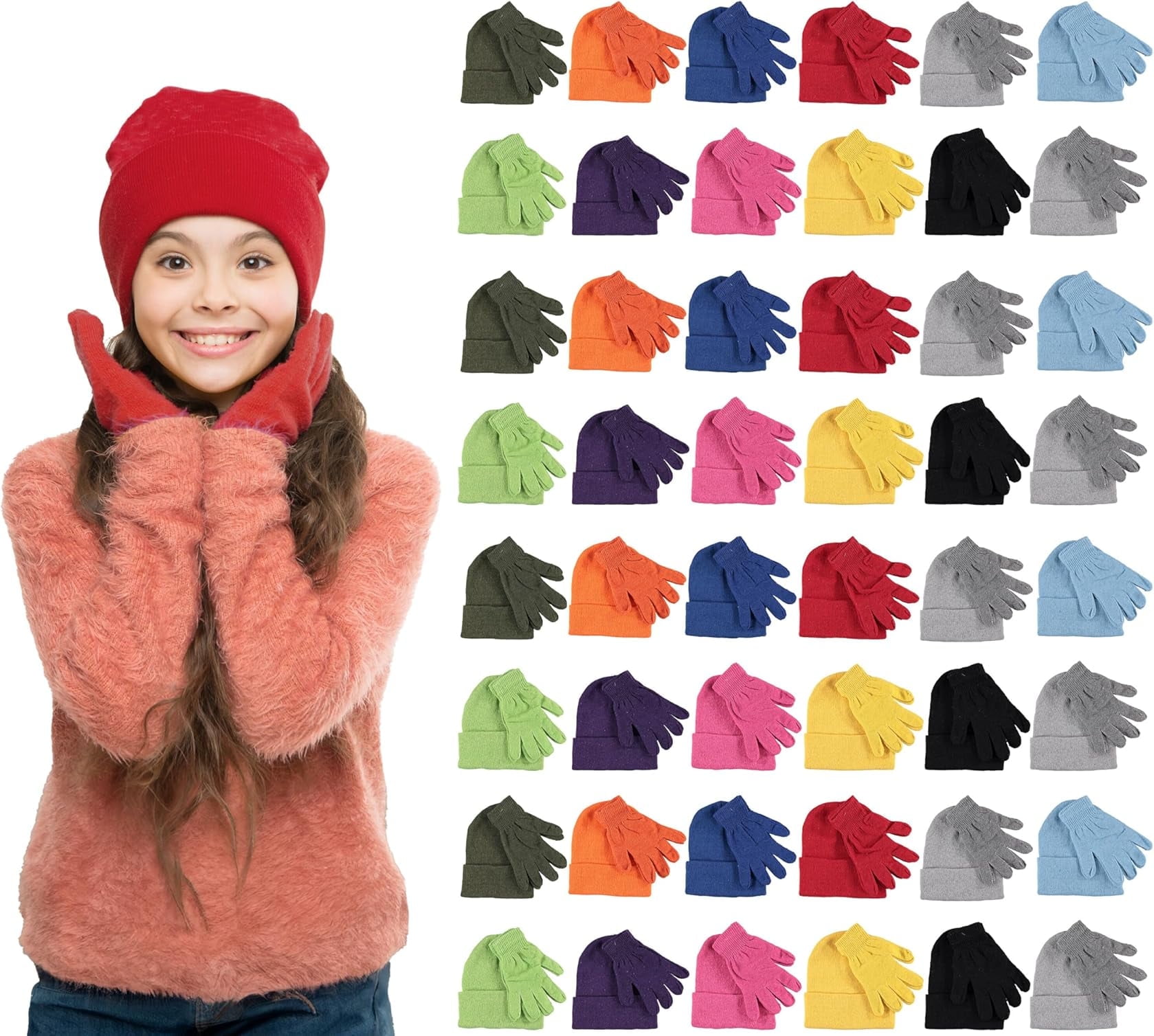 Yacht & Smith Wholesale Beanie and Glove Winter Bulk Kit, Kids Adults ...
