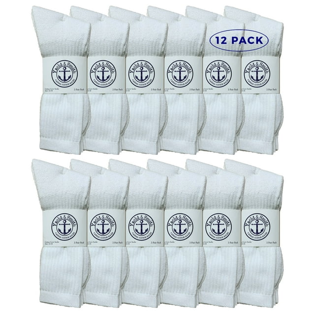 Yacht & Smith Wholesale Bulk Mens Crew Socks, Cotton Big And Tall Plus ...