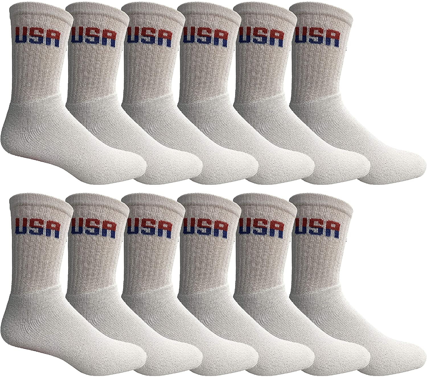 Yacht & Smith Wholesale Bulk Mens Crew Socks, Cotton Big And Tall Plus ...