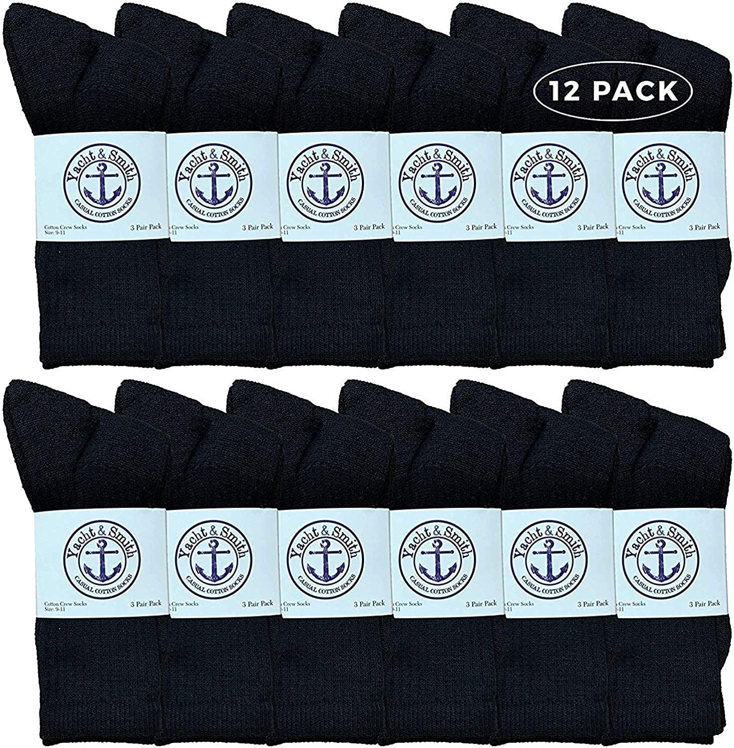 Yacht & Smith Wholesale Bulk Womens Crew Socks, Cotton Sport Athletic ...