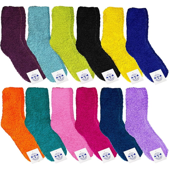 Yacht & Smith Comfortable Women's Fuzzy Crew Socks, Butter Soft Warmth ...