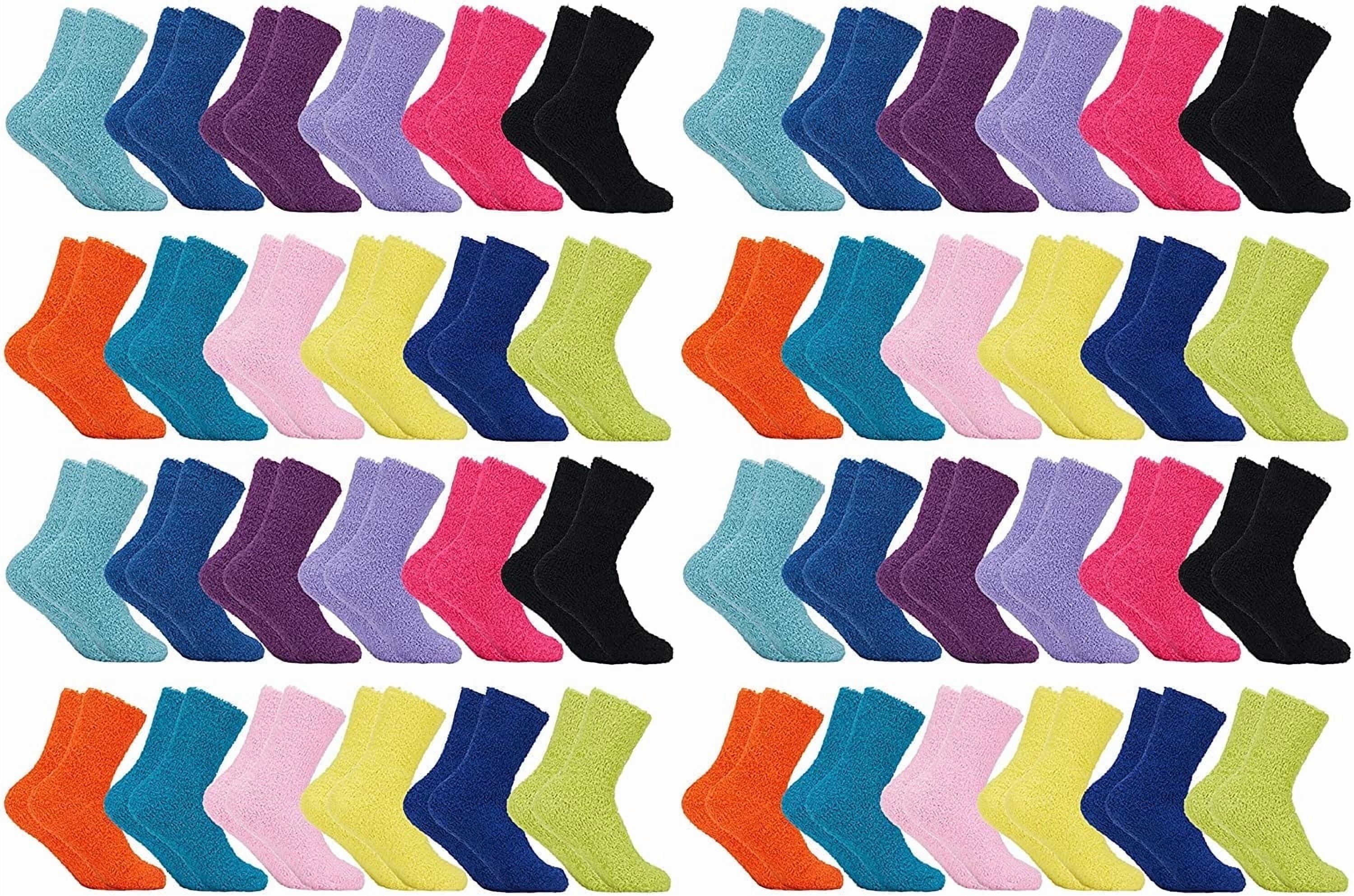Yacht & Smith Women’s Fuzzy Socks, Assorted, Colorful, Warm Stretchy ...
