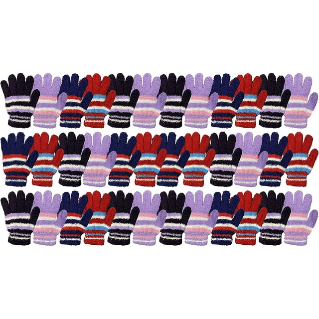 Yacht & Smith Women's Fuzzy Winter Gloves, Magic Stretch, Purple Red ...