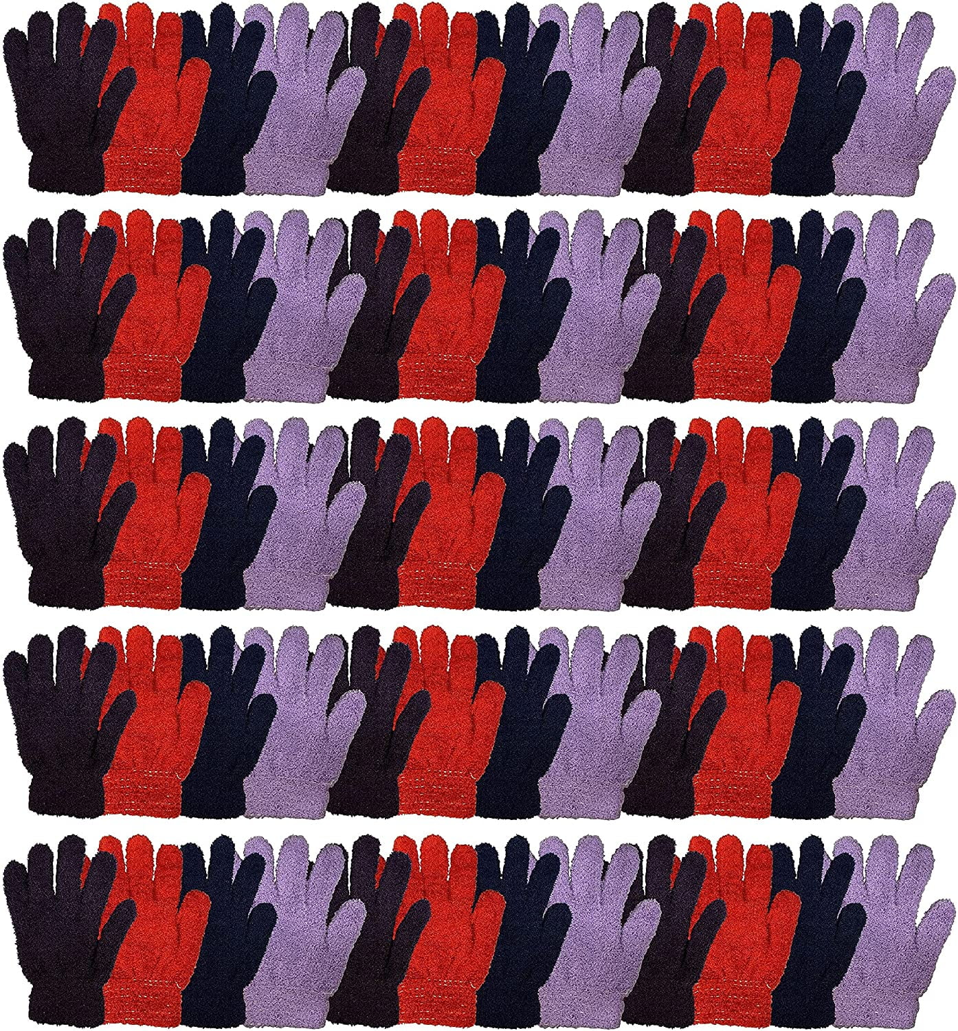 Yacht & Smith Women's Fuzzy Winter Gloves, Magic Stretch, Purple Red ...