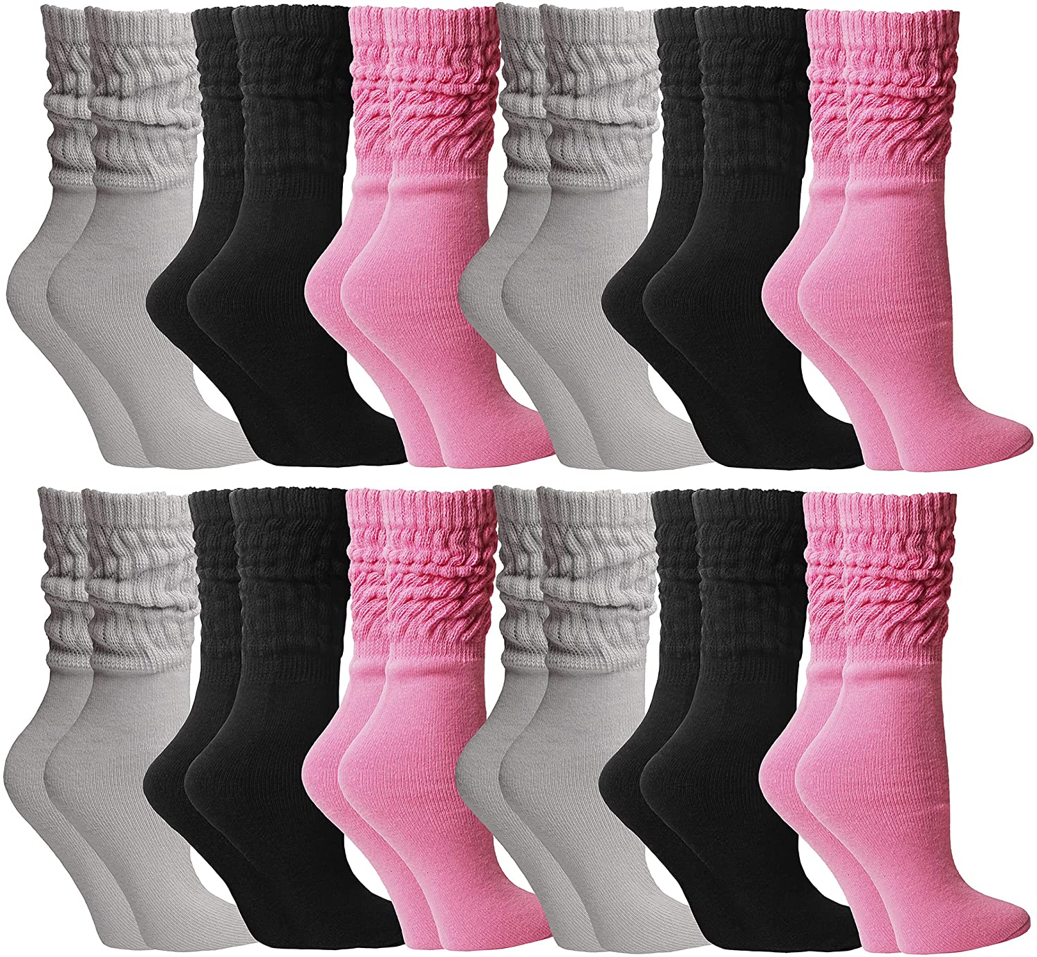 3 Pairs Awesome Women Thigh High Cotton Boot Socks. Durable Knee High ...