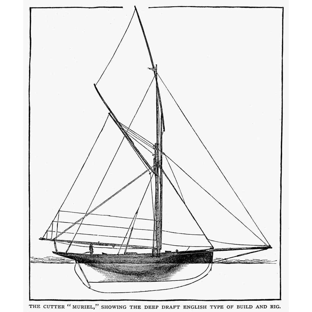 Yachts Cutter 1882. Nthe Cutter 'Muriel ' Showing The Deep Draft ...