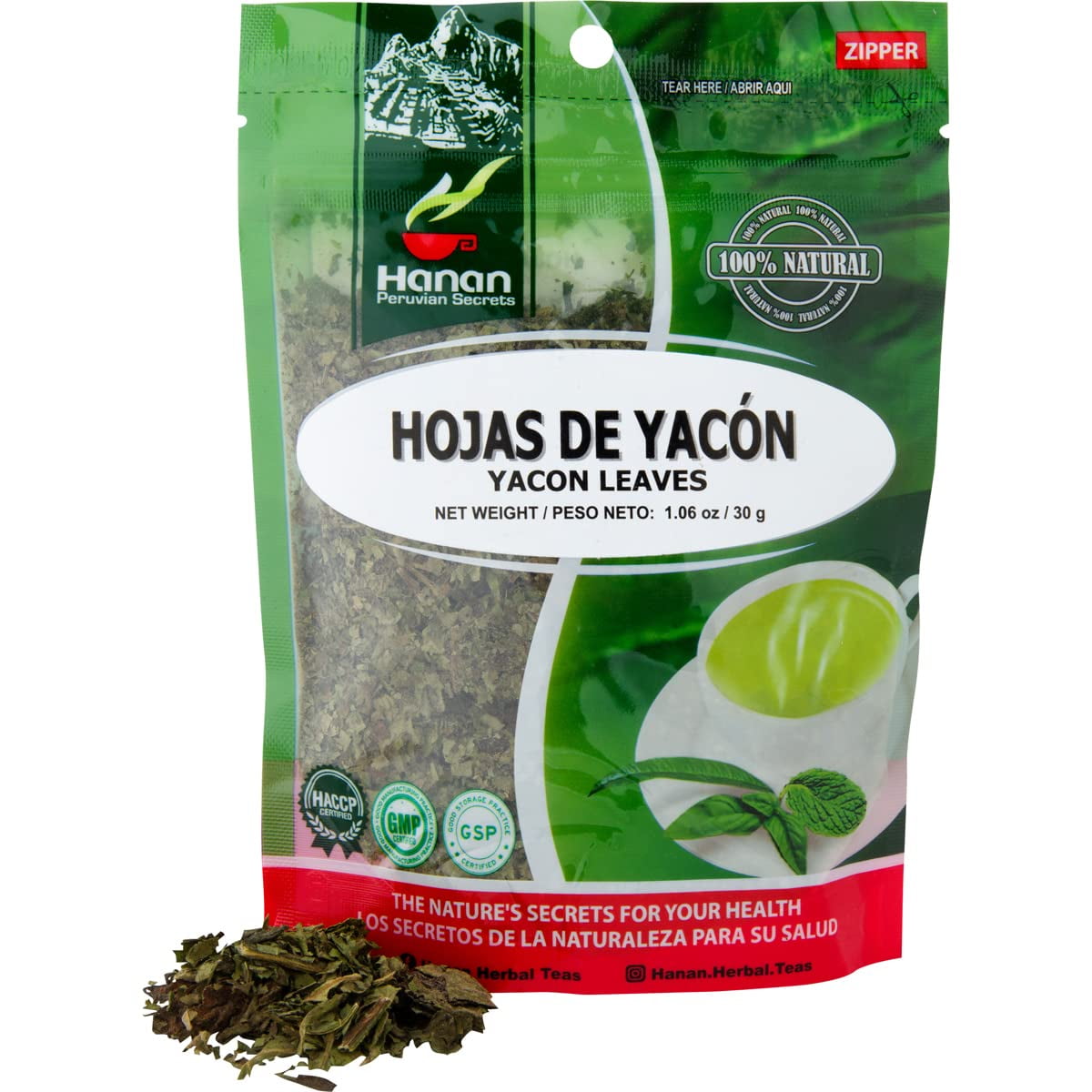 Yacon Leaves 1.1oz (30g) Loose Leaf Herbal Tea from Peru - All-Natural ...